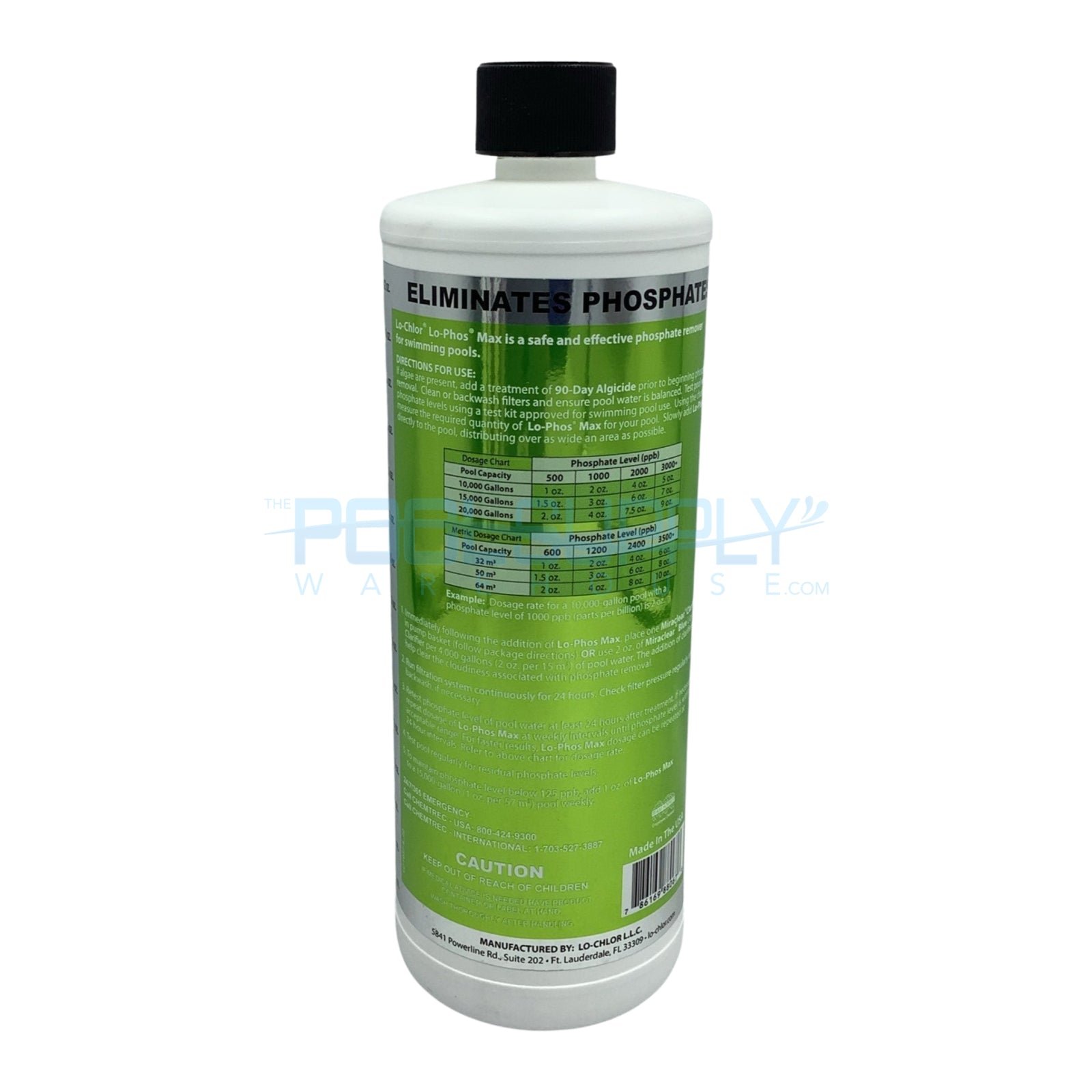 Lo-Chlor Lo-Phos Max Phosphate Remover - 1 Qt - LO-PHOS-MAX-QT